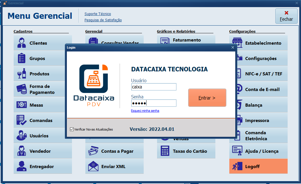 Como trocar de usuário sem fechar e abrir o Sistema novamente? | Datacaixa