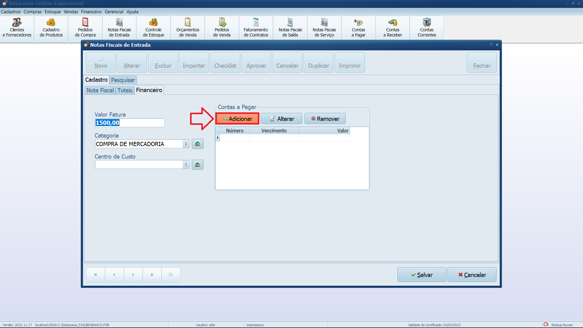 Como criar uma Nota de Entrada no Gestão? | Datacaixa