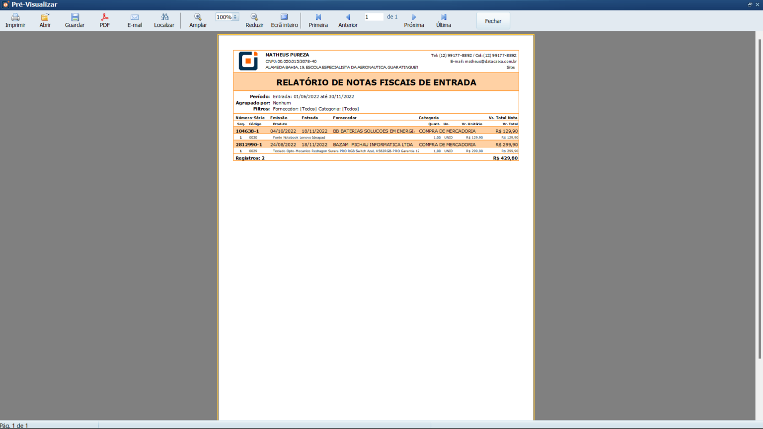 Como gerar o relatório de Notas de Entrada no Gestão? | Datacaixa