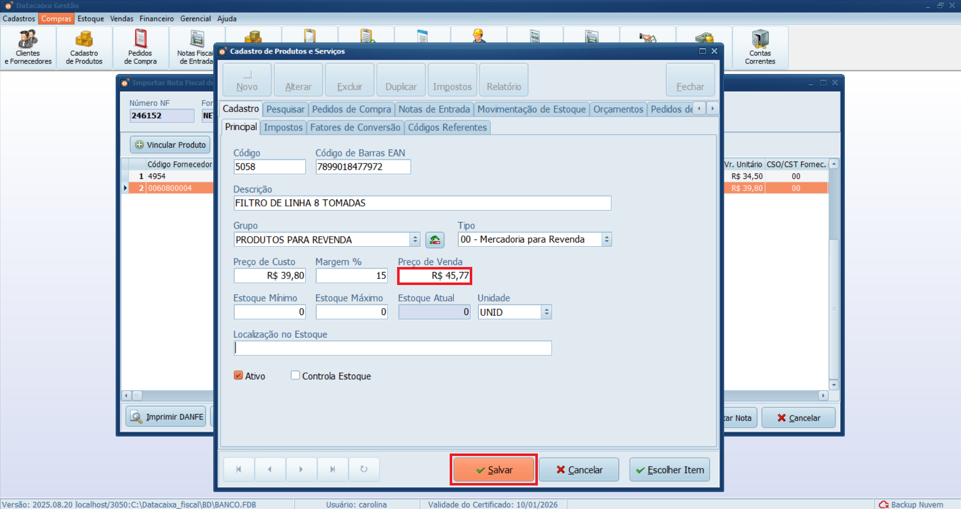 Como dar Entrada a partir de um XML no Gestão? | Datacaixa